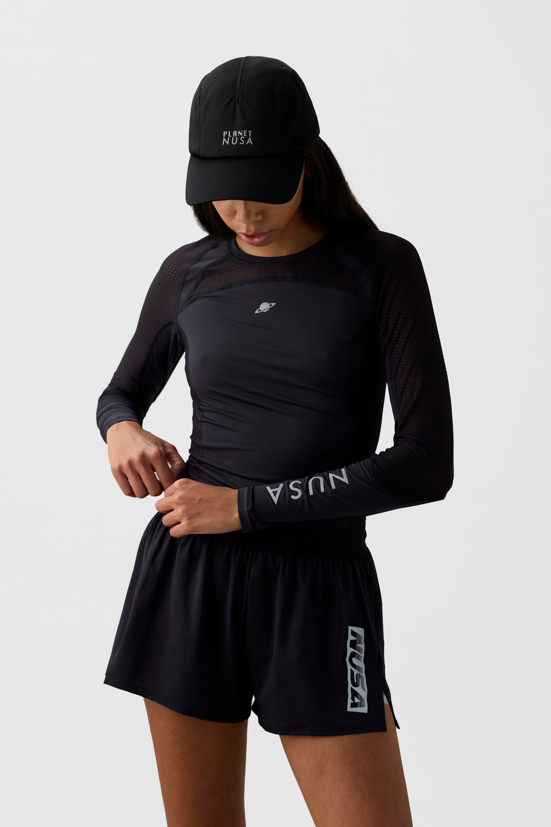 Women's Racket1 Long Sleeve - Black - Planet Nusa