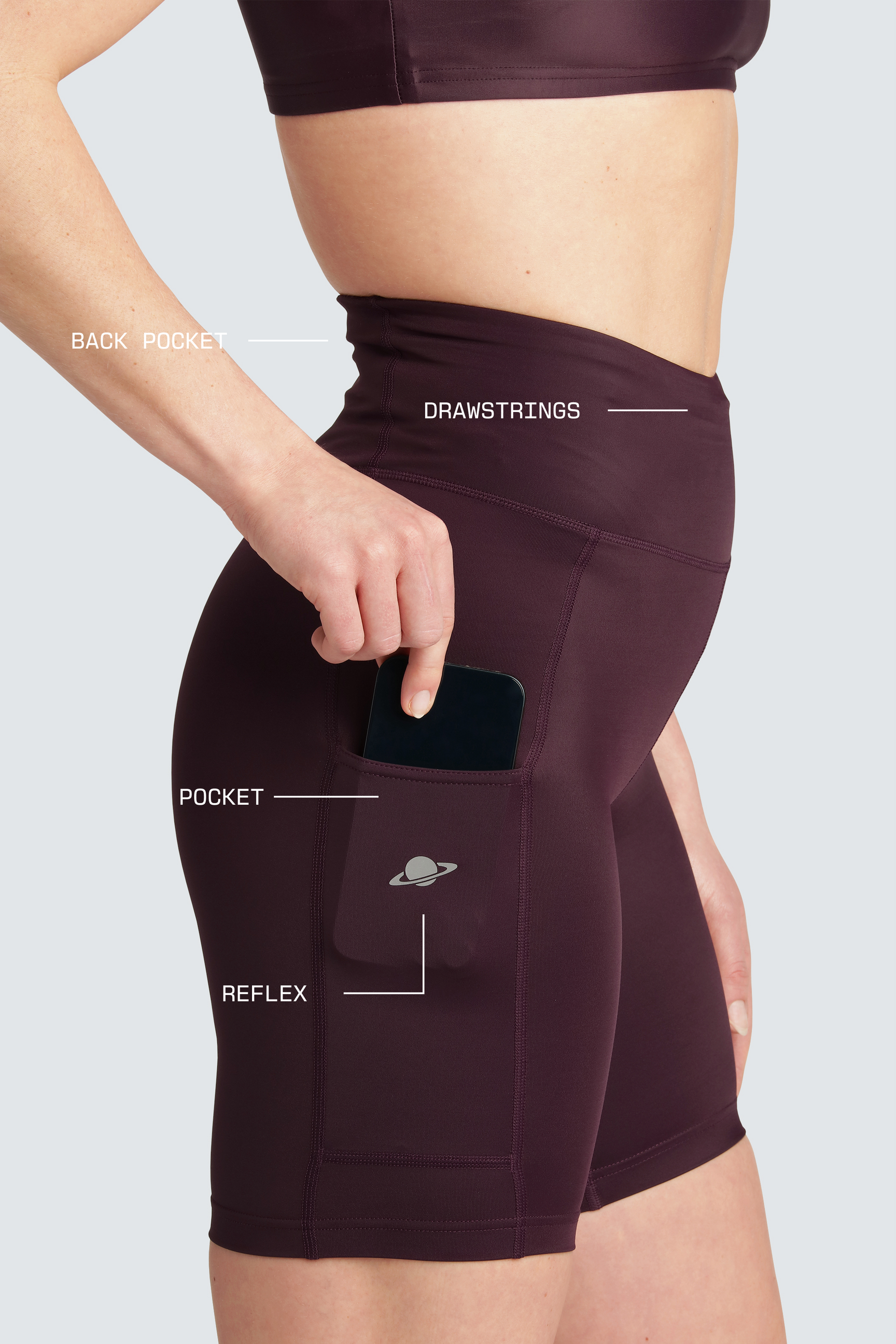 Women's S4 Power Shorts - Deep Burgundy - Planet Nusa