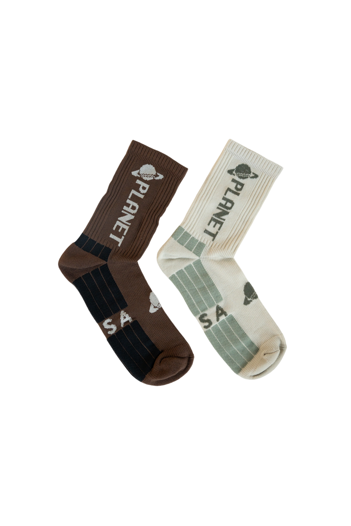 Men's Sock 2-Pack - Beach Sand Chocolate Brown - Planet Nusa