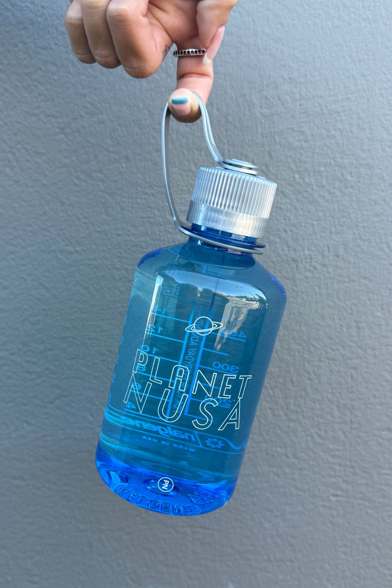 Narrow Mouth Small Water Bottle - Blue Silver White – Planet Nusa